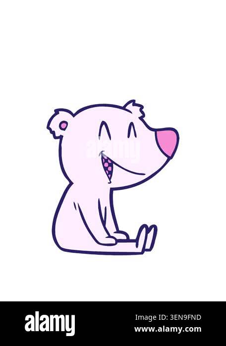 stretching up animation of sitting bear cartoon Stock Video Footage - Alamy