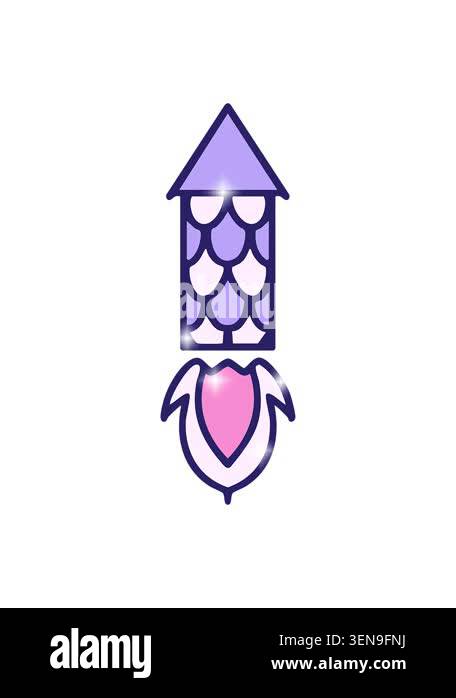 glitter effect animation of traditional carnival firework rocket Stock ...