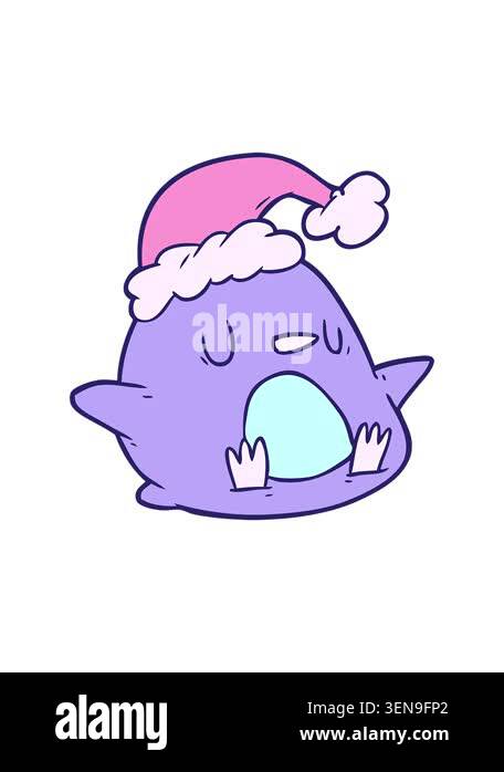 shine light effect animation of cute cartoon of a christmas penguin ...