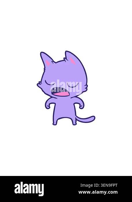 flashy sales animation of speaking cat cartoon Stock Video Footage - Alamy