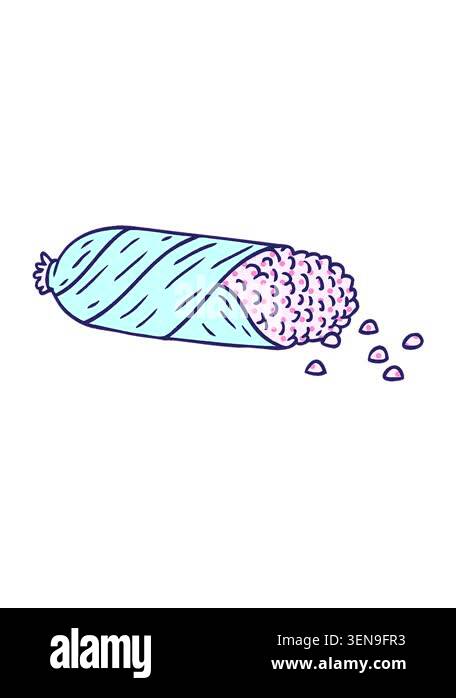 jiggle motion animation of hand drawn cartoon doodle of fresh corn on ...