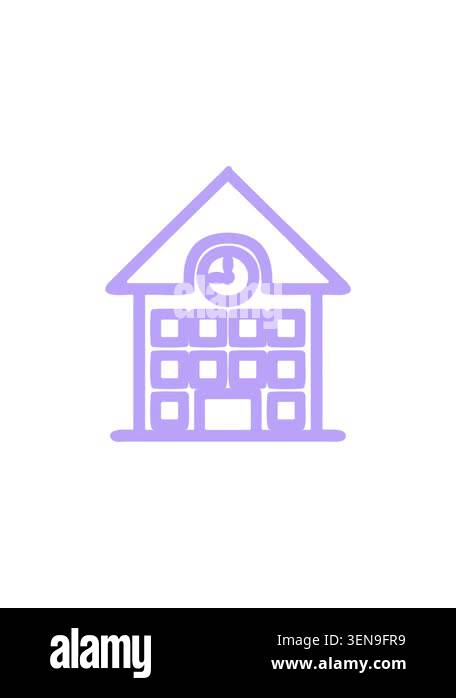 pixelize effect animation of school house symbol icon Stock Video ...