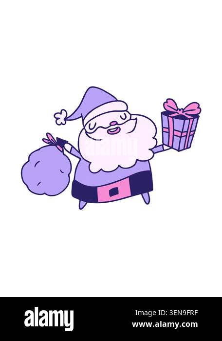 vibrating motion animation of hand drawn christmas cartoon of kawaii ...