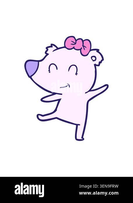 shaking motion animation of neon color polar bear cartoon Stock Video ...