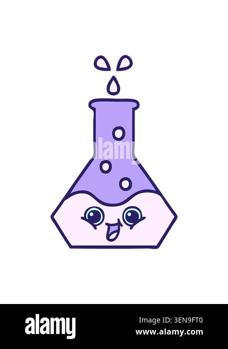shaking motion animation of science beaker cartoon Stock Video Footage ...