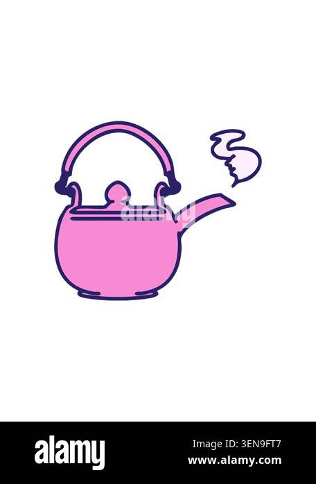 radioactive glowing animation of a hot japanese tea pot design Stock ...