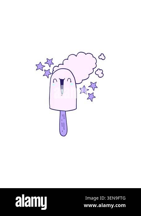 flashy sales animation of cute cartoon ice lolly Stock Video Footage ...