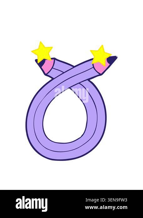 spinning stars animation of some cartoon pencils Stock Video Footage ...