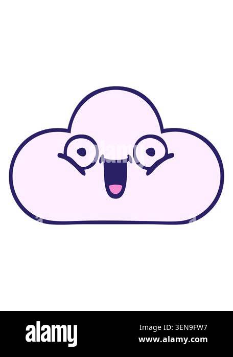 shine light effect animation of cute cartoon of a white cloud Stock ...