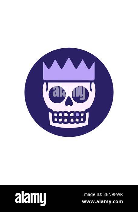 sales flash animation of tattoo style image of a skull and crown Stock ...