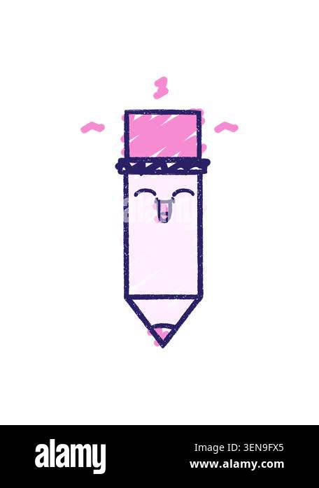 pressure popping animation of Pencil Chalk Drawing illustration Stock ...