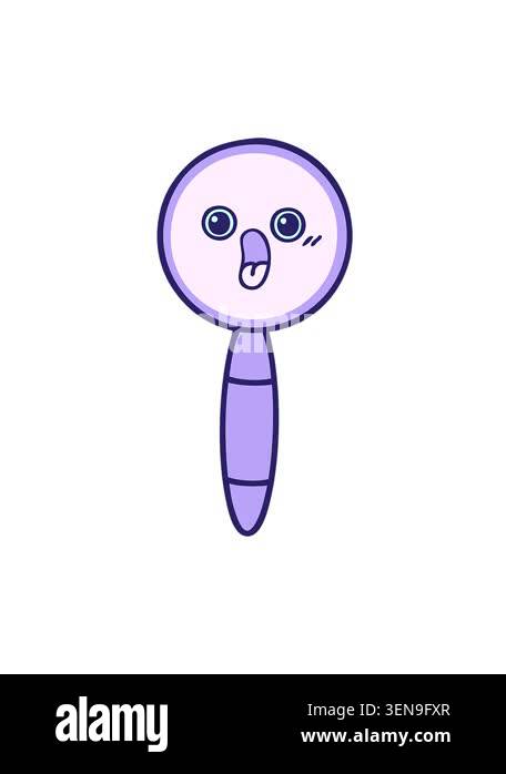 vibrating motion animation of cartoon of a magnifying glass Stock Video ...