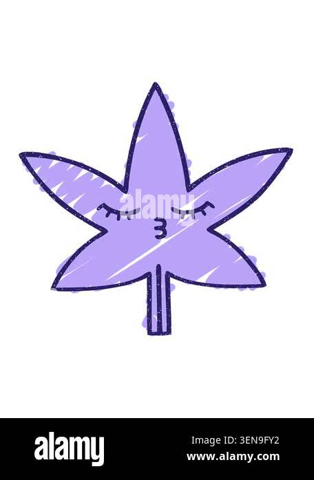 jiggle motion animation of Cannabis Leaf Chalk Doodle Drawing Stock ...