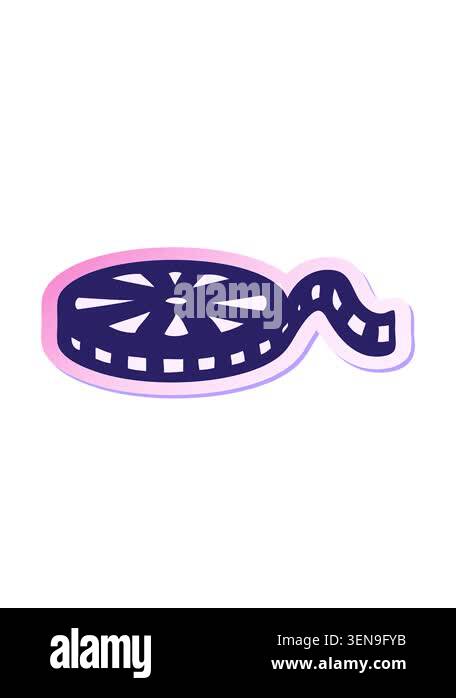 bobbing motion animation of sticker of a cute cartoon film reel Stock ...