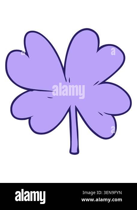 bob and pause animation of cartoon four leaf clover Stock Video Footage ...