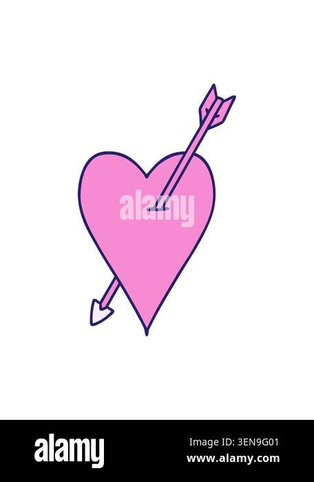 jiggle and pause animation of pierced love heart Stock Video Footage ...