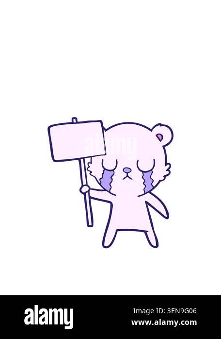 jumping motion animation of a sad little polar bear cartoon Stock Video ...