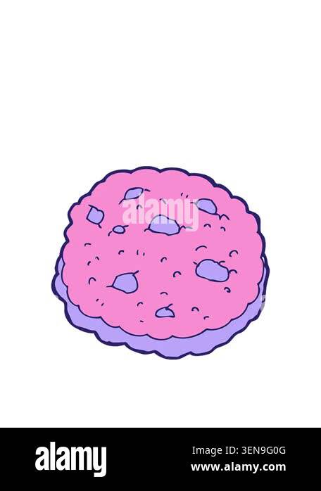 jumping motion animation of chocolate chip cookie cartoon Stock Video ...