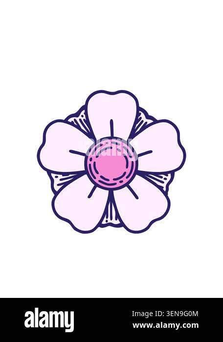 blinking radial lines animation of iconic tattoo of flower Stock Video ...
