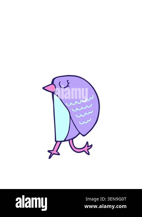 jumping motion animation of cartoon of a cute fun bird Stock Video ...
