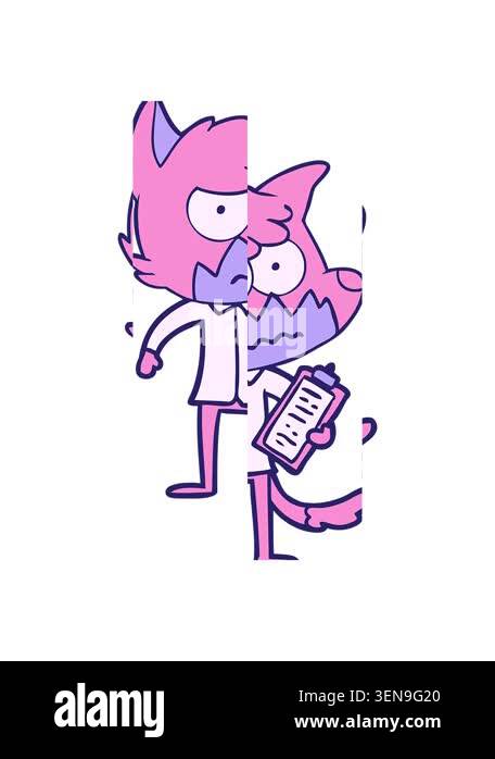 splitting motion animation of cartoon annoyed fox Stock Video Footage ...