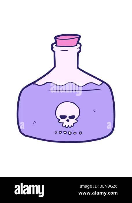 pixelize effect animation of cartoon vial of assassin poison Stock ...
