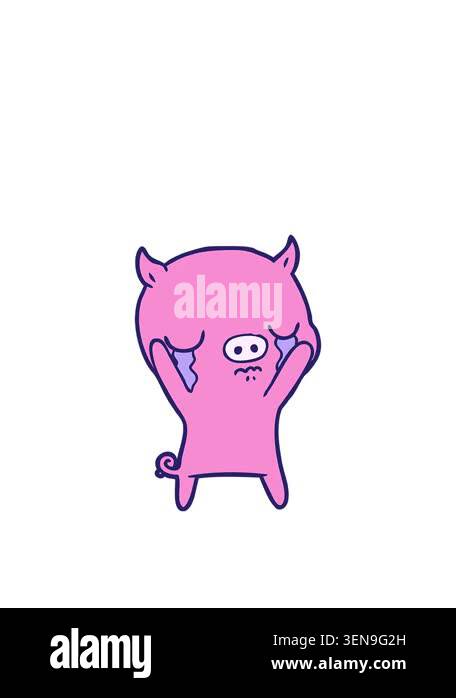 rise and float animation of cartoon pig crying Stock Video Footage - Alamy