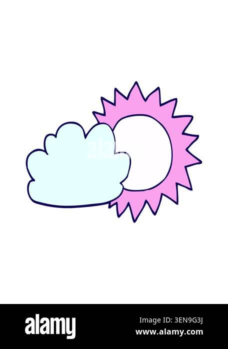 neon light effect animation of cartoon weather Stock Video Footage - Alamy
