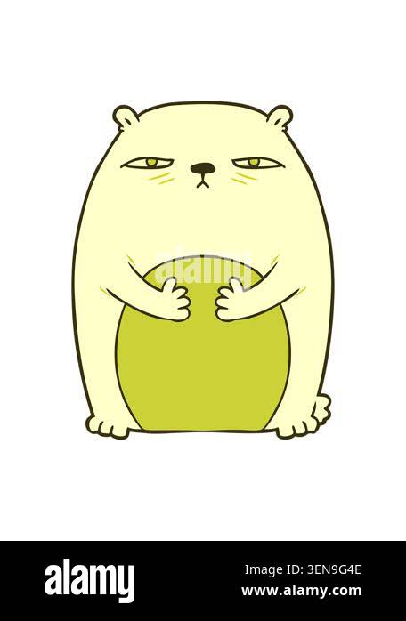 changing color animation of cartoon tired annoyed bear Stock Video ...