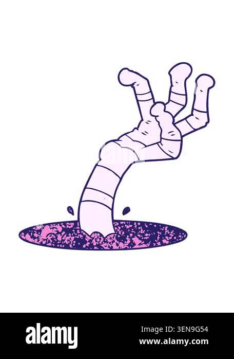pixelize effect animation of cartoon spooky monster hand Stock Video ...