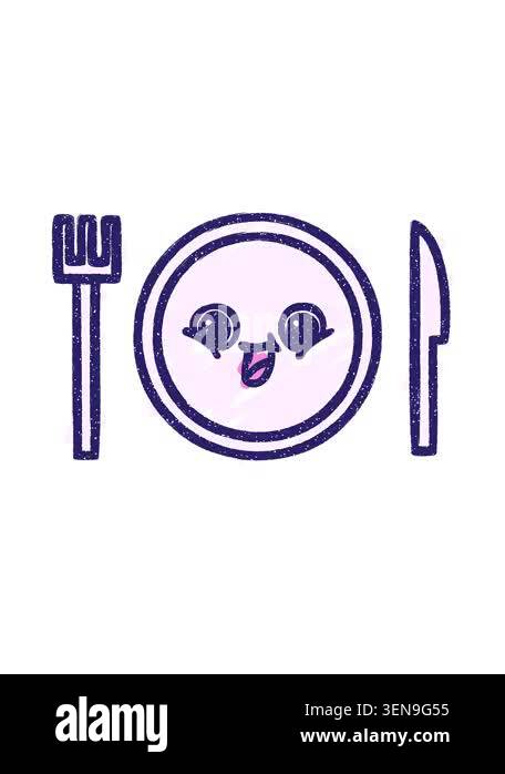 pixelize effect animation of Dinner Set Chalk Drawing Stock Video ...
