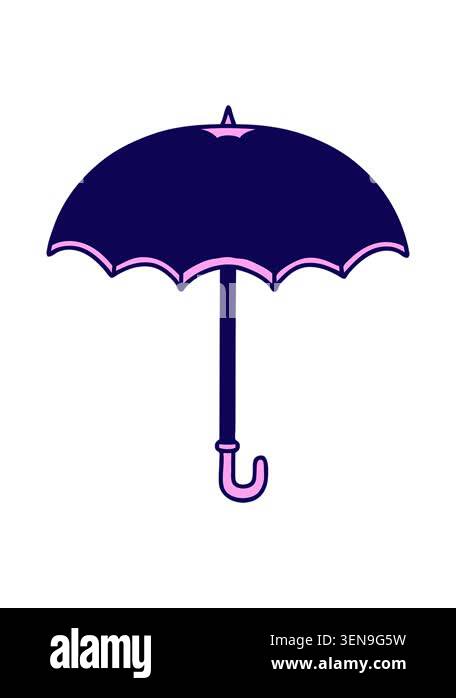 neon light effect animation of traditional style of an umbrella Stock ...