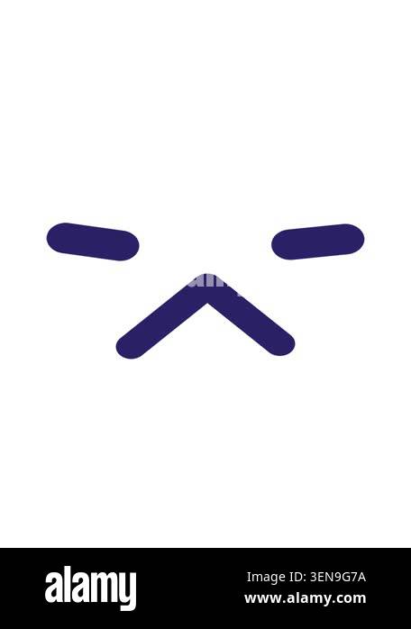 bobbing motion animation of a simple annoyed face icon Stock Video ...