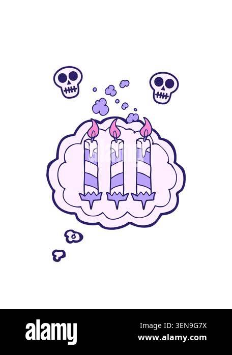 spinning skulls animation of freehand drawn thought bubble cartoon ...