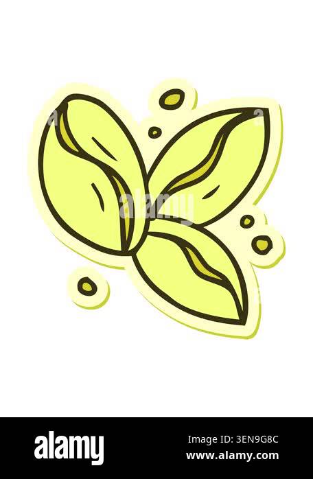 changing color animation of hand drawn sticker cartoon doodle of three ...