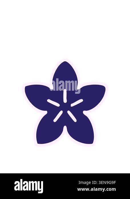 stretching up animation of a simple japan style flower design Stock ...