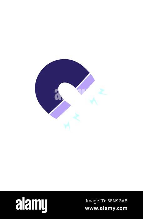 flashy sales animation of flat color retro cartoon of a magnet Stock ...