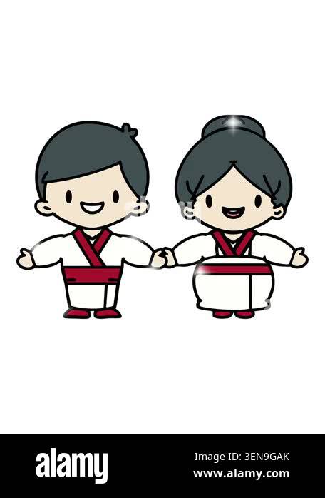 glitter effect animation of Smiling Japanese couple getting married ...