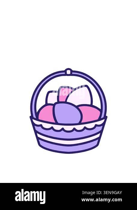 rise and float animation of colorful easter basket Stock Video Footage ...