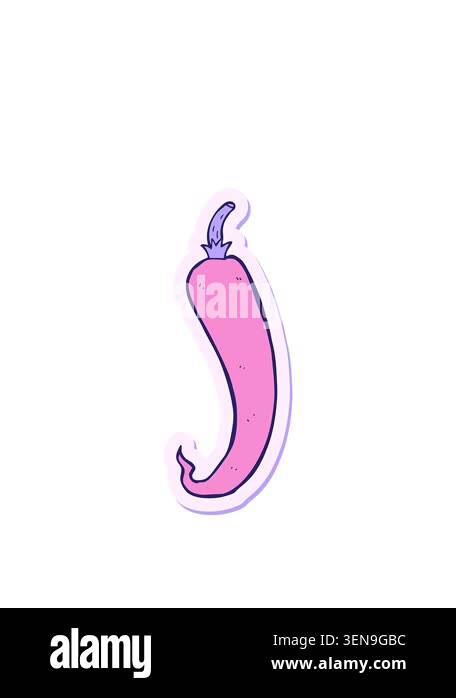 stretching up animation of sticker of a cartoon chilli pepper Stock ...