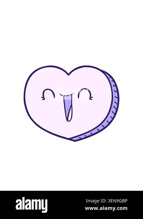 blinking radial lines animation of cartoon love heart Stock Video ...
