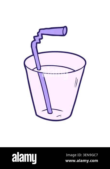 shivering motion animation of cartoon drink with straw Stock Video ...