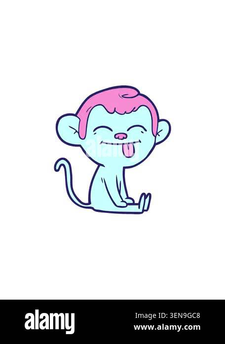 flashy sales animation of funny cartoon monkey sitting Stock Video ...
