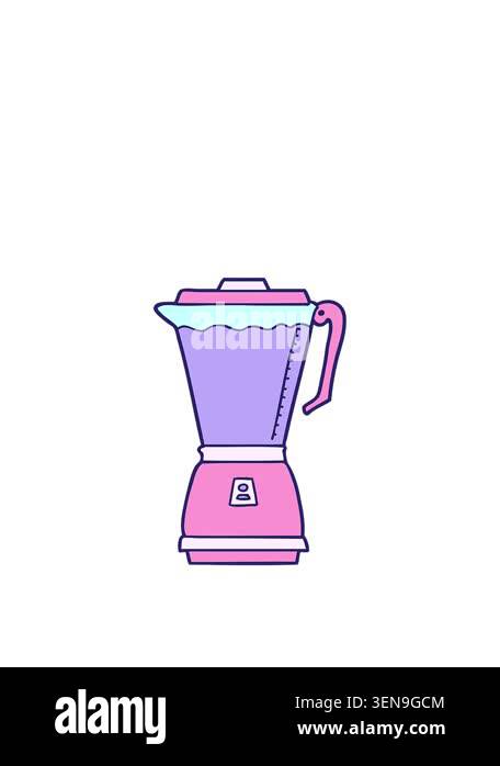 stretching up animation of a cartoon food processor Stock Video Footage ...