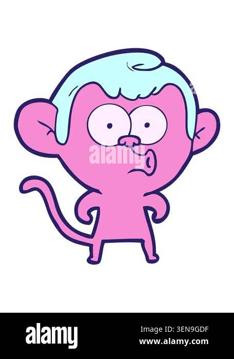 bob and pause animation of a cartoon hooting monkey Stock Video Footage ...