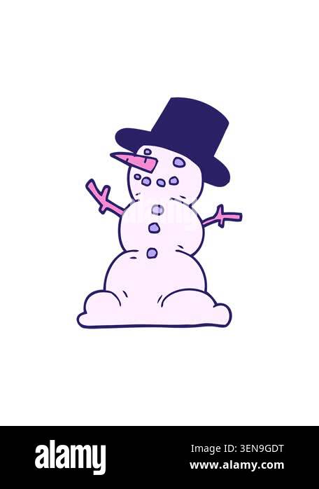 attention grabbing animation of cartoon doodle snowman Stock Video ...