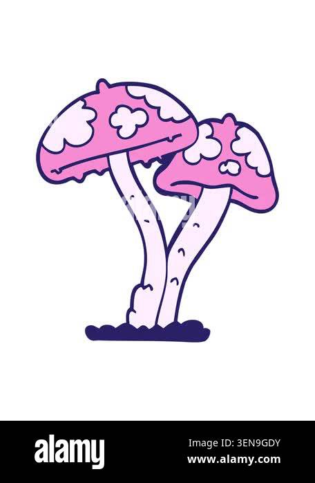 bob and pause animation of drawing of a mushroom Stock Video Footage ...