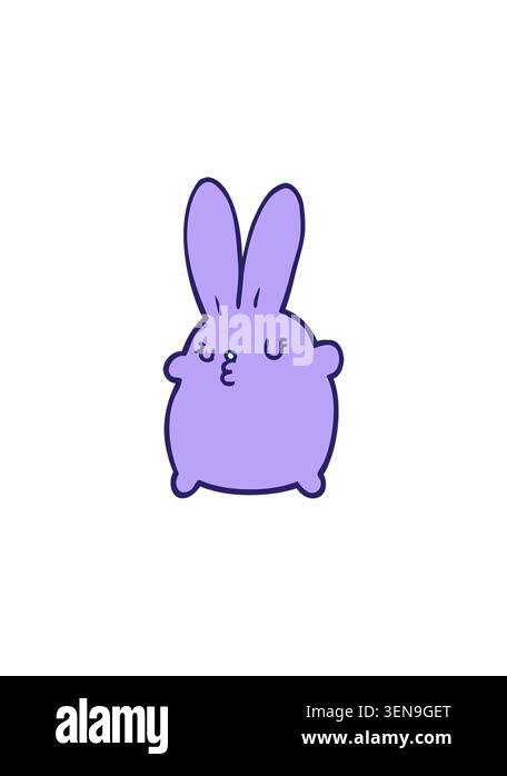 splitting effect animation of a cute cartoon rabbit Stock Video Footage ...