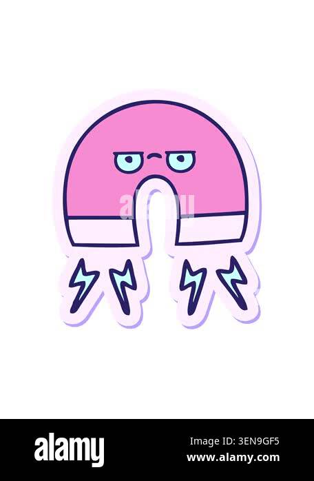 jiggle motion animation of sticker of a cute cartoon magnet Stock Video ...