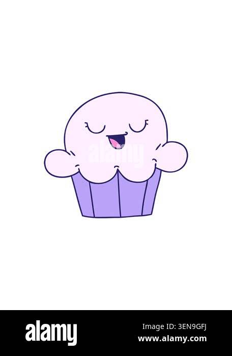 radioactive glowing animation of cartoon of a happy cake Stock Video ...